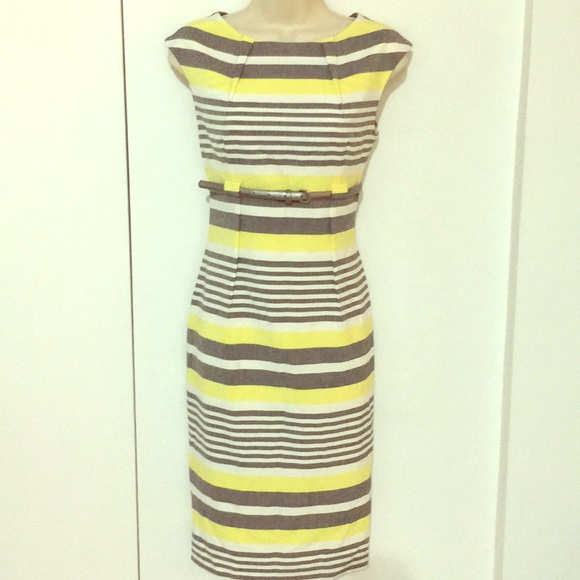 Calvin Klein | Dresses | Calvin Klein Stripped Sheath Shift Dress ...